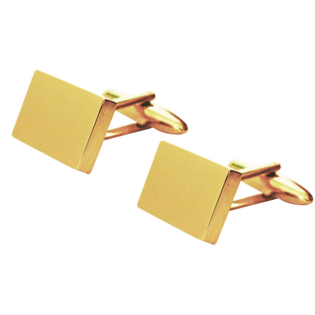 Gold shiny 'rectangular' cufflinks | Corporate Cufflinks | Cufflinks ...