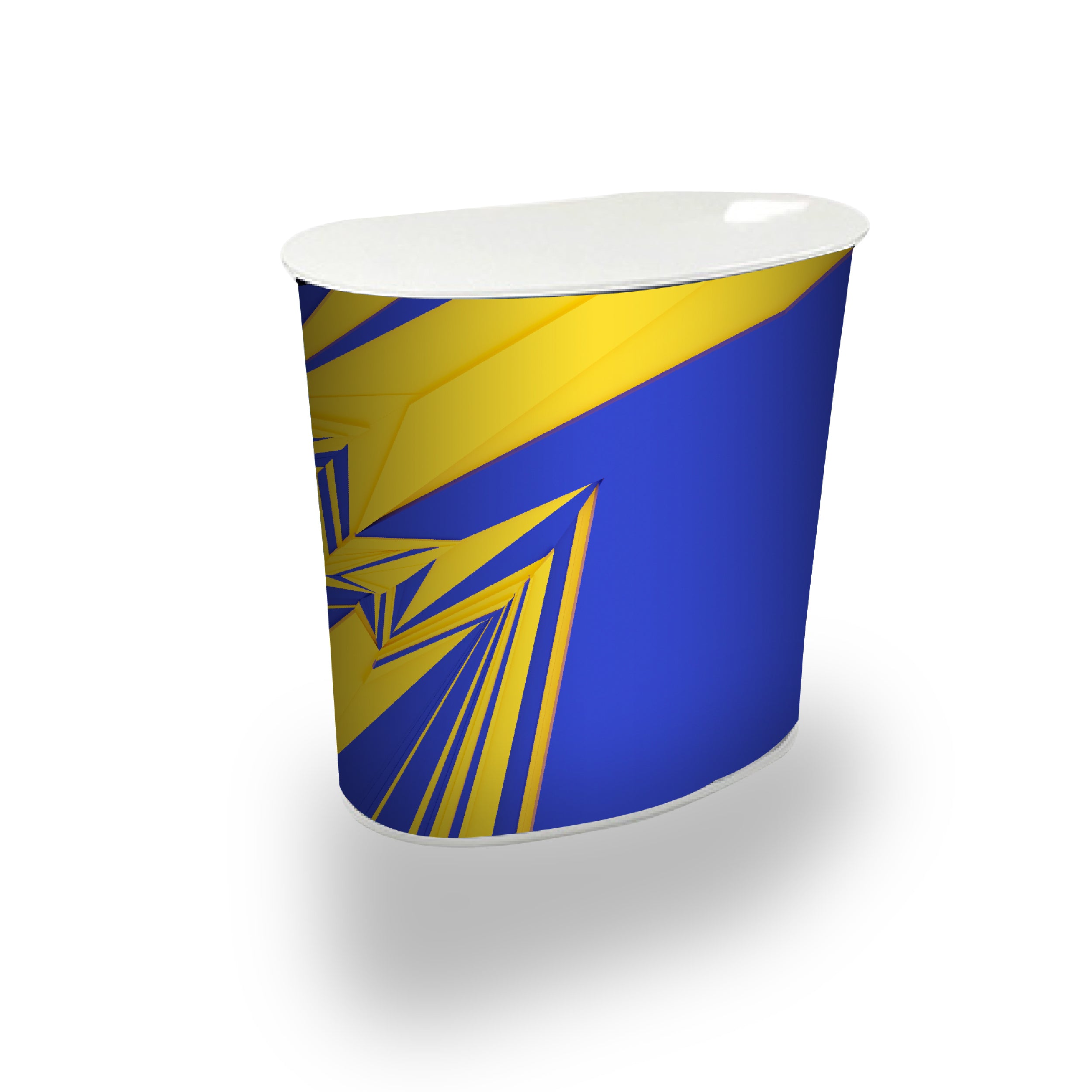 Kidney Shaped Promo Counter with fabric print & Carry Bag – Just Brand